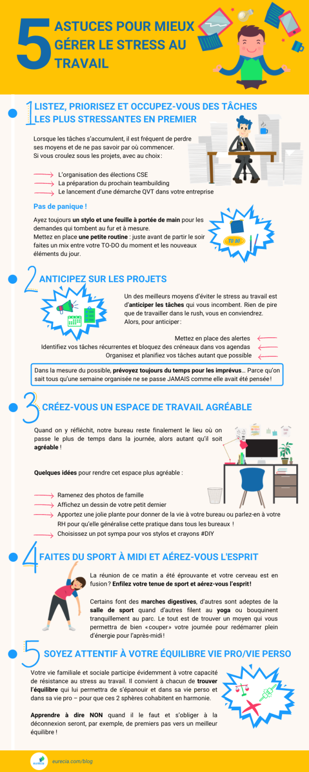 5 astuces pour mieux gérer le stress au travail | Eurécia